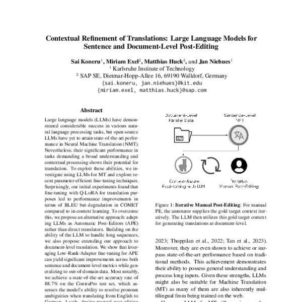 Contextual Refinement Of Translations Large Language Models For Sentence And Document Level