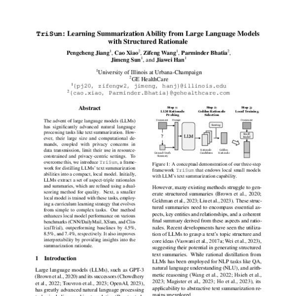 TriSum: Learning Summarization Ability from Large Language Models with Structured Rationale ...