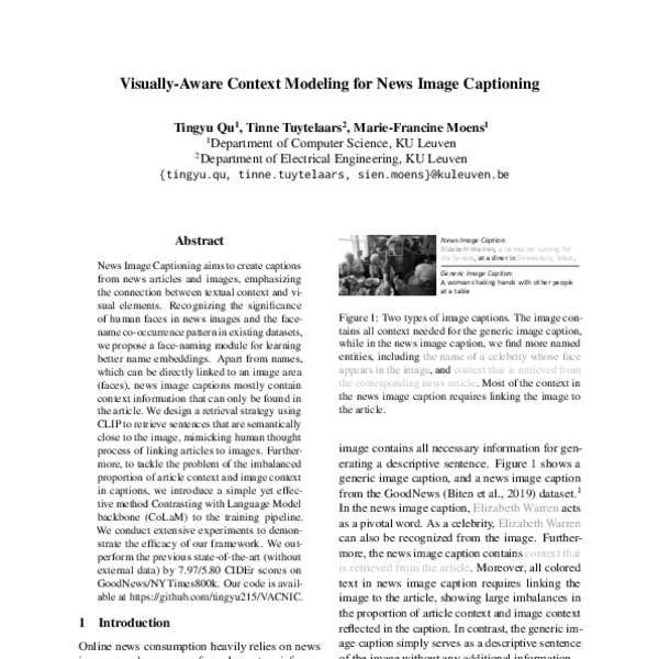 Visually-Aware Context Modeling for News Image Captioning - ACL Anthology