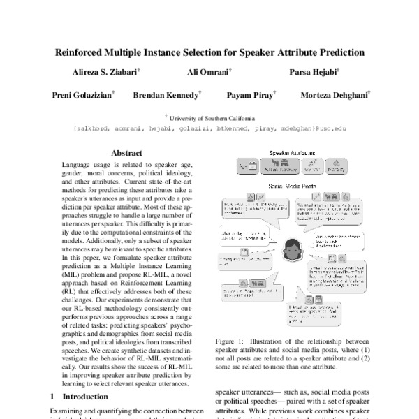 Reinforced Multiple Instance Selection for Speaker Attribute Prediction ...