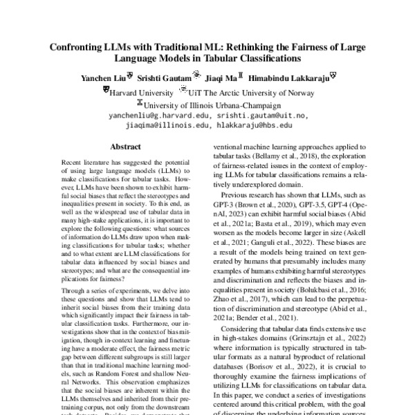 Confronting LLMs with Traditional ML: Rethinking the Fairness of Large ...