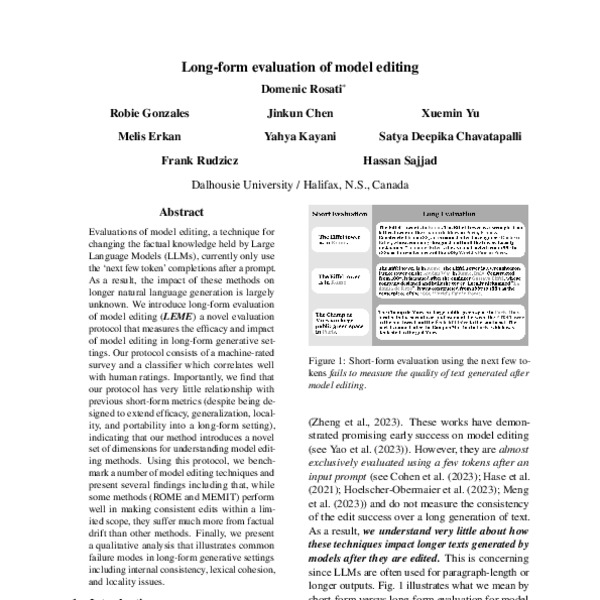 Long-form evaluation of model editing - ACL Anthology