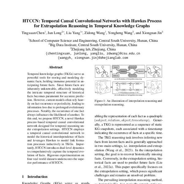 HTCCN: Temporal Causal Convolutional Networks with Hawkes Process for Extrapolation Reasoning in ...