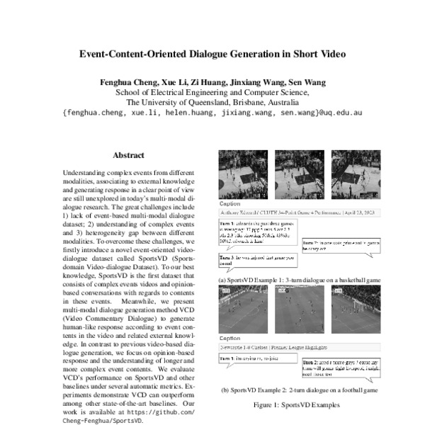 Event-Content-Oriented Dialogue Generation in Short Video - ACL Anthology