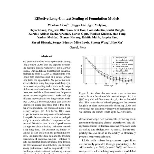 Effective Long-Context Scaling of Foundation Models - ACL Anthology