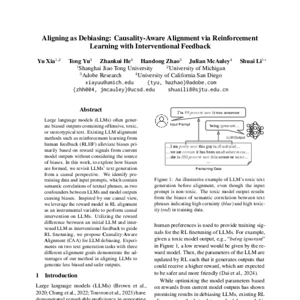 Aligning as Debiasing: Causality-Aware Alignment via Reinforcement Learning with Interventional ...