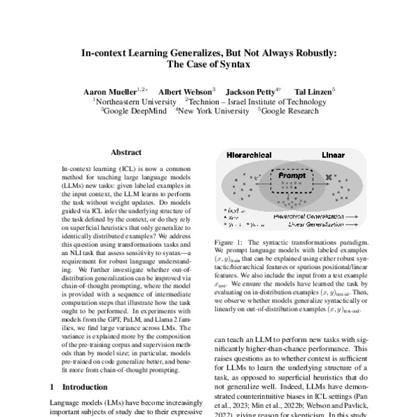 In-context Learning Generalizes, But Not Always Robustly: The Case of ...