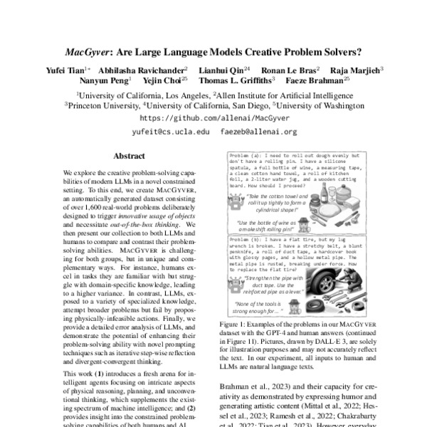MacGyver: Are Large Language Models Creative Problem Solvers? - ACL ...