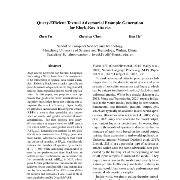 Query-Efficient Textual Adversarial Example Generation for Black-Box Attacks - ACL Anthology