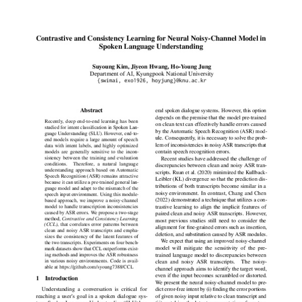 Contrastive and Consistency Learning for Neural Noisy-Channel Model in ...
