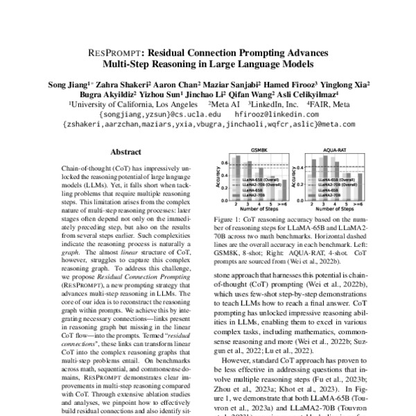 RESPROMPT: Residual Connection Prompting Advances Multi-Step Reasoning in Large Language Models ...