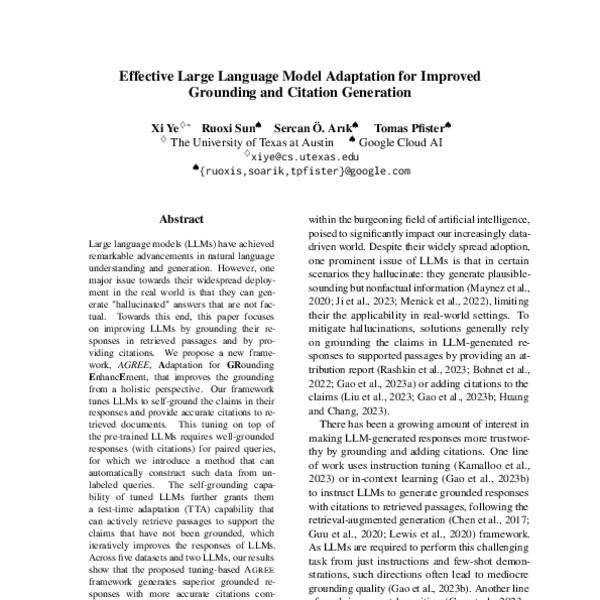 Effective Large Language Model Adaptation for Improved Grounding and Citation Generation - ACL ...