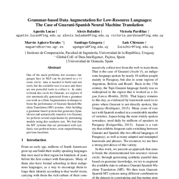 Grammar Based Data Augmentation For Low Resource Languages The Case Of