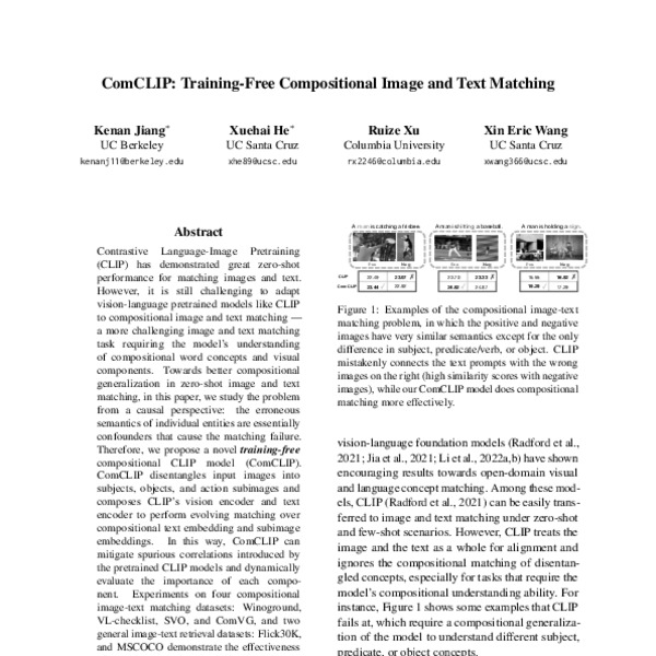 Comclip Training Free Compositional Image And Text Matching Acl