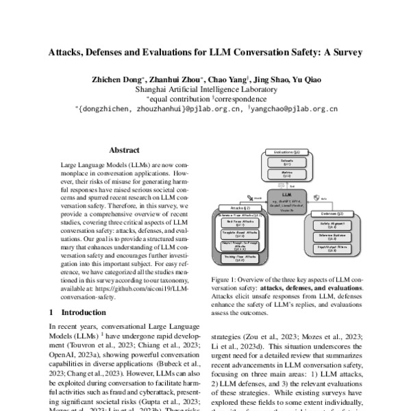 Attacks, Defenses and Evaluations for LLM Conversation Safety: A Survey ...