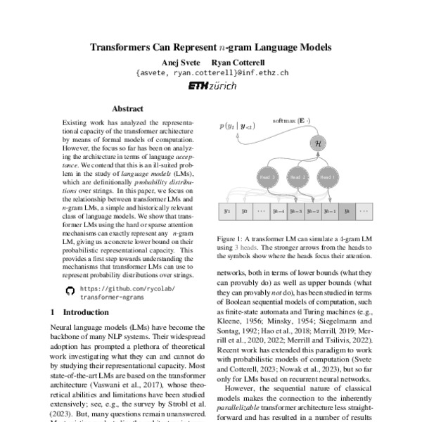 Transformers Can Represent n-gram Language Models - ACL Anthology