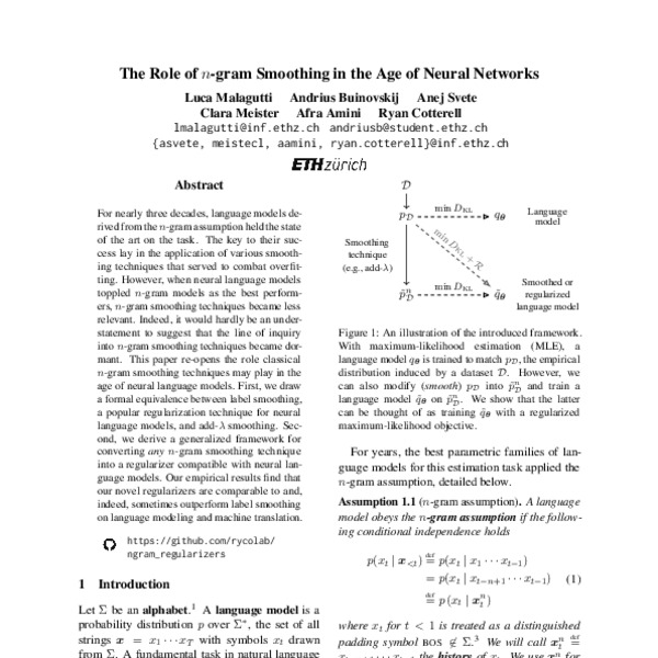 The Role of n-gram Smoothing in the Age of Neural Networks - ACL Anthology