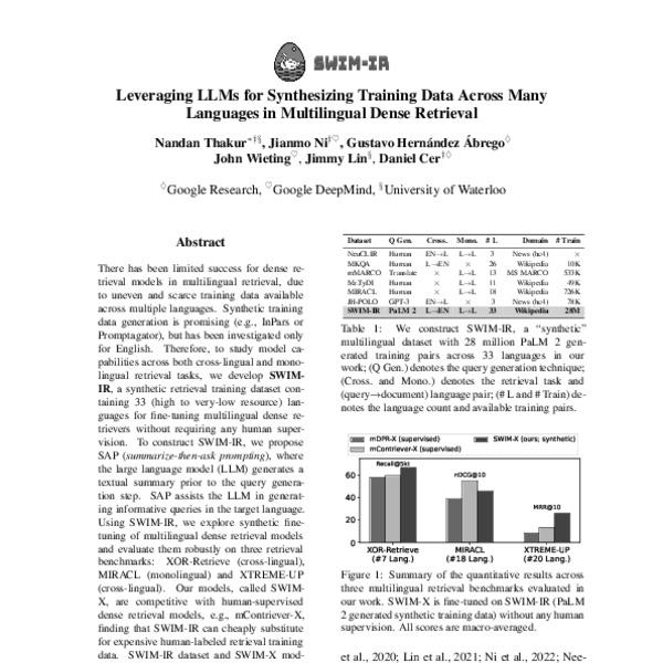 Leveraging Llms For Synthesizing Training Data Across Many Languages In Multilingual Dense