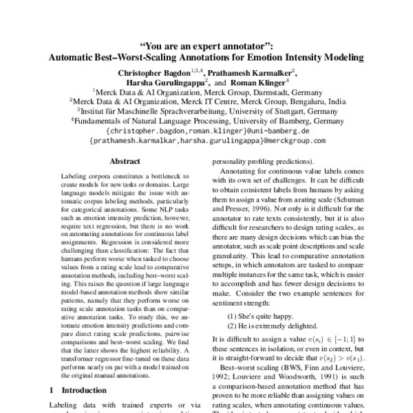 “You are an expert annotator”: Automatic Best–Worst-Scaling Annotations for Emotion Intensity ...
