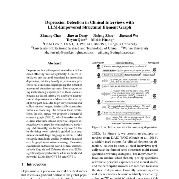Depression Detection In Clinical Interviews With Llm Empowered Structural Element Graph Acl