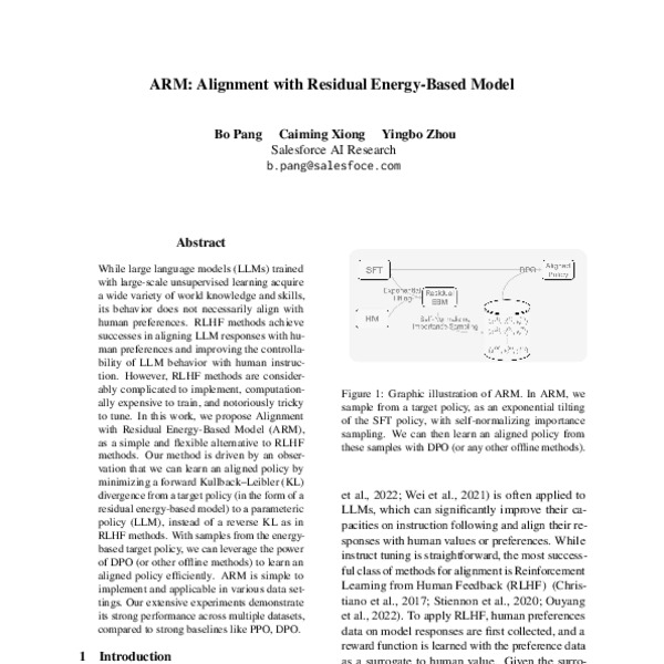 ARM: Alignment with Residual Energy-Based Model - ACL Anthology