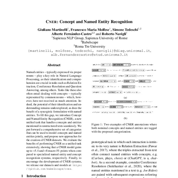 CNER: Concept and Named Entity Recognition - ACL Anthology