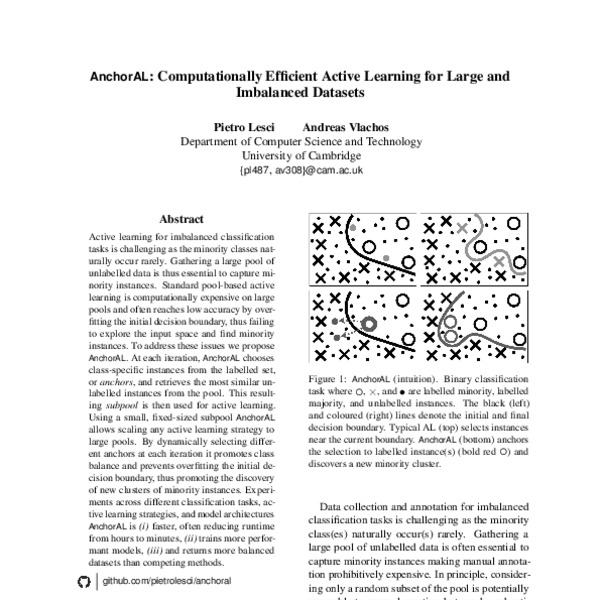 AnchorAL: Computationally Efficient Active Learning for Large and Imbalanced Datasets - ACL ...