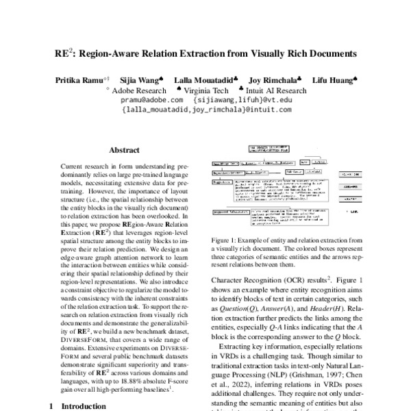 RE2: Region-Aware Relation Extraction from Visually Rich Documents - ACL Anthology