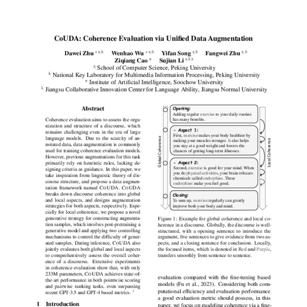 CoUDA: Coherence Evaluation via Unified Data Augmentation - ACL Anthology