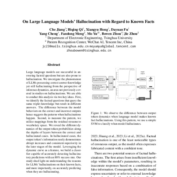 On Large Language Models’ Hallucination with Regard to Known Facts - ACL Anthology