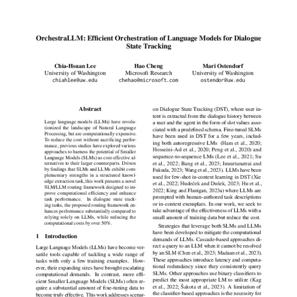 OrchestraLLM: Efficient Orchestration of Language Models for Dialogue State Tracking - ACL Anthology