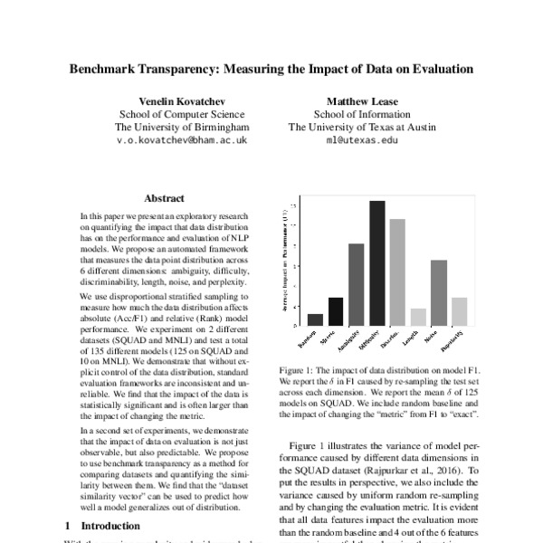Benchmark Transparency: Measuring the Impact of Data on Evaluation ...