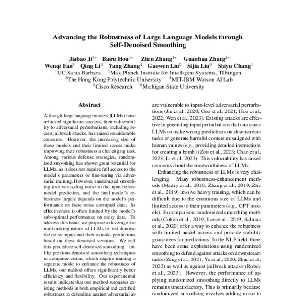 Advancing The Robustness Of Large Language Models Through Self Denoised Smoothing Acl Anthology