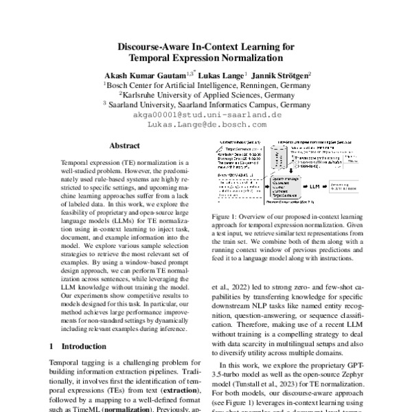 Discourse Aware In Context Learning For Temporal Expression 2023