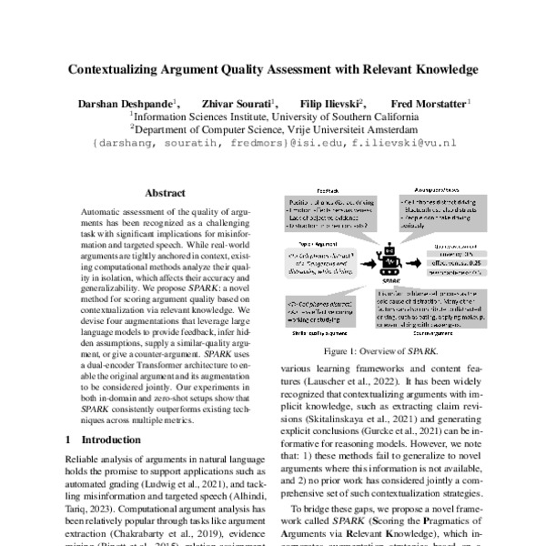 Contextualizing Argument Quality Assessment with Relevant Knowledge - ACL Anthology