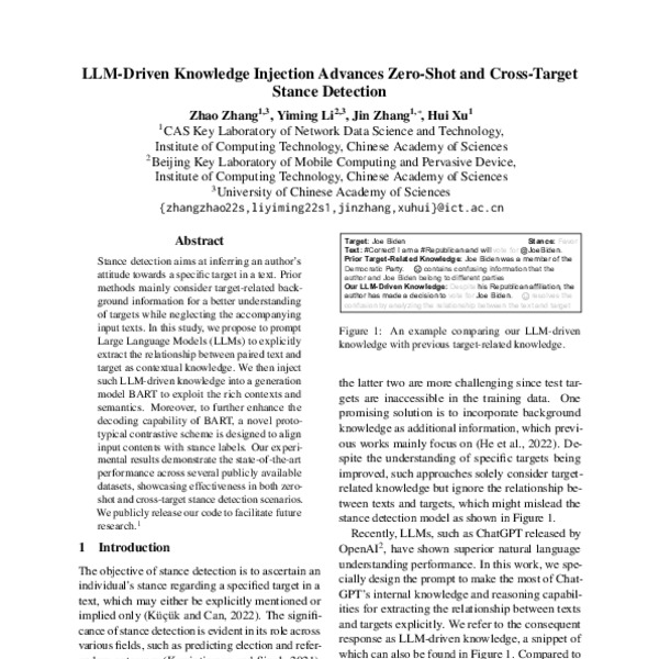LLM-Driven Knowledge Injection Advances Zero-Shot and Cross-Target Stance Detection - ACL Anthology