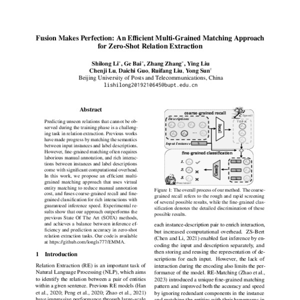 Fusion Makes Perfection: An Efficient Multi-Grained Matching Approach for Zero-Shot Relation ...