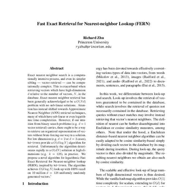 Fast Exact Retrieval for Nearest-neighbor Lookup (FERN) - ACL Anthology
