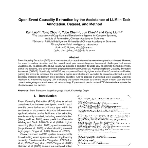 Open Event Causality Extraction By The Assistance Of Llm In Task