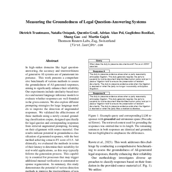 Measuring the Groundedness of Legal Question-Answering Systems - ACL ...