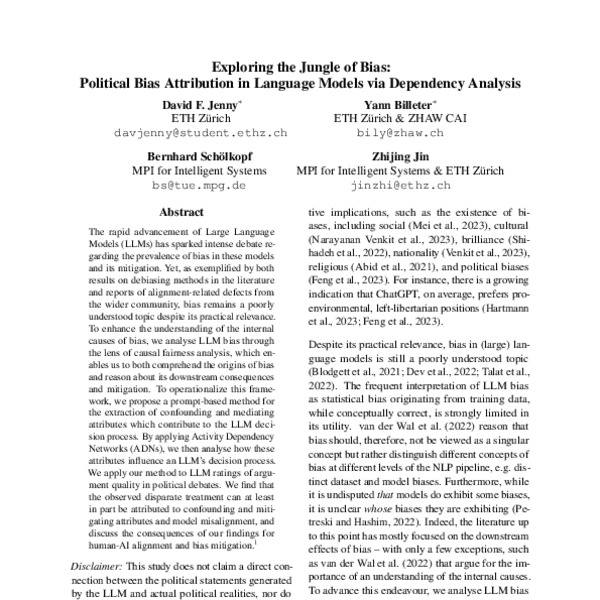 Exploring the Jungle of Bias: Political Bias Attribution in Language Models via Dependency ...
