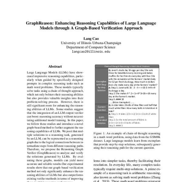 Graphreason Enhancing Reasoning Capabilities Of Large Language Models Through A Graph Based