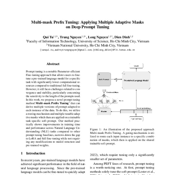 Multi-mask Prefix Tuning: Applying Multiple Adaptive Masks on Deep ...