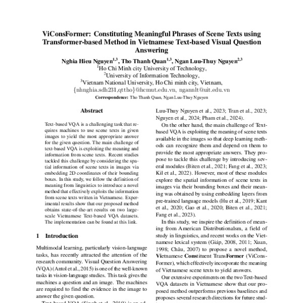 ViConsFormer: Constituting Meaningful Phrases of Scene Texts using Transformer-based Method in ...