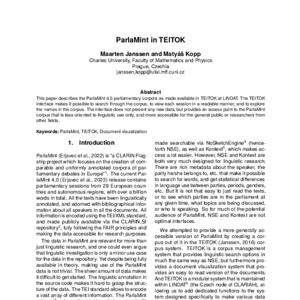 ParlaMint in TEITOK - ACL Anthology