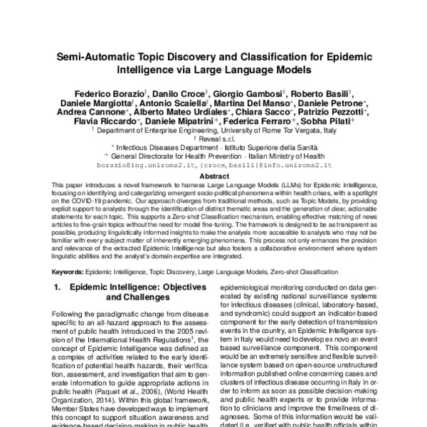 Semi-Automatic Topic Discovery and Classification for Epidemic ...