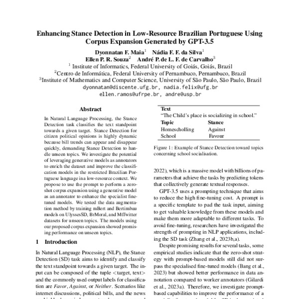 Enhancing Stance Detection in Low-Resource Brazilian Portuguese Using Corpus Expansion generated ...