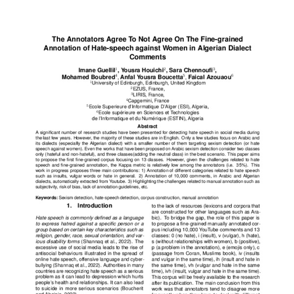 The Annotators Agree to Not Agree on the Fine-grained Annotation of Hate-speech against Women in ...