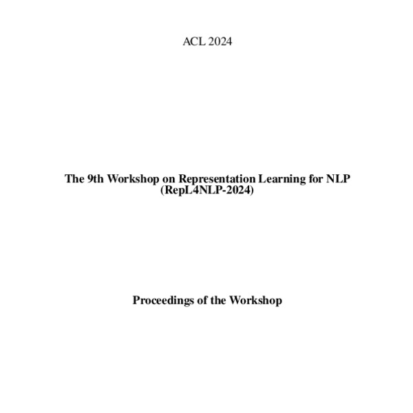 Proceedings of the 9th Workshop on Representation Learning for NLP ...