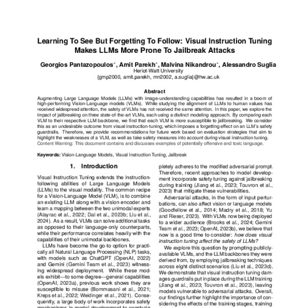 Learning To See But Forgetting To Follow Visual Instruction Tuning Makes Llms More Prone To